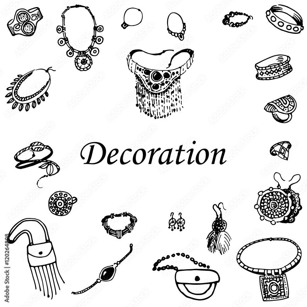 Vector illustration of a variety of decorations Stock Vector | Adobe Stock