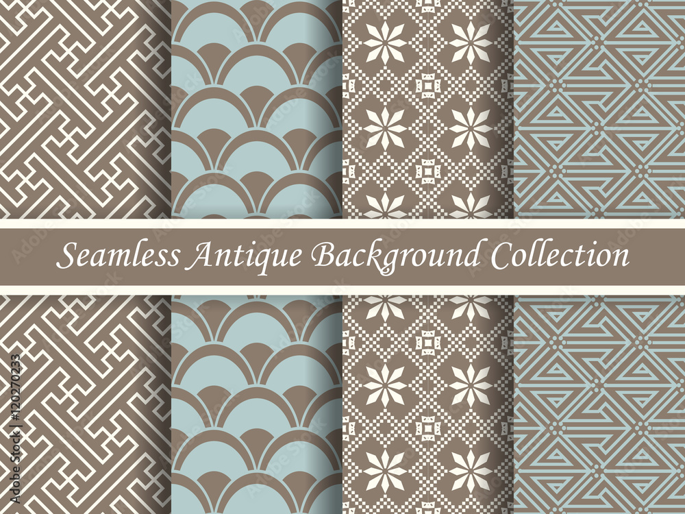Antique seamless brown background collection_138 Stock Vector | Adobe Stock