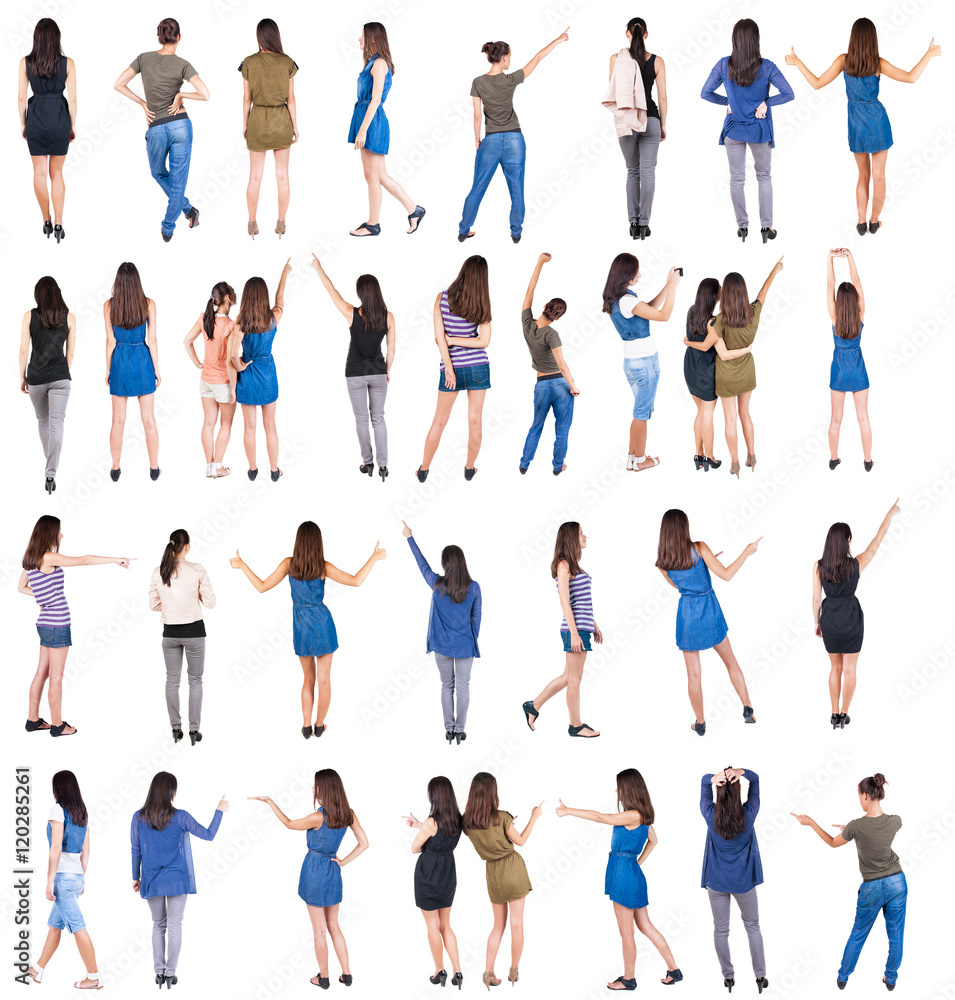 collection " back view of people ". backside view of person. Rear view ...
