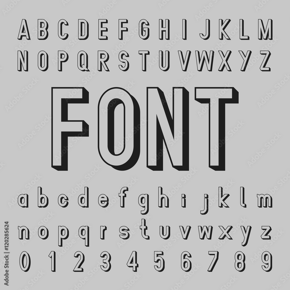 Create Alphabet Vector Font Design black font on a gray background ...