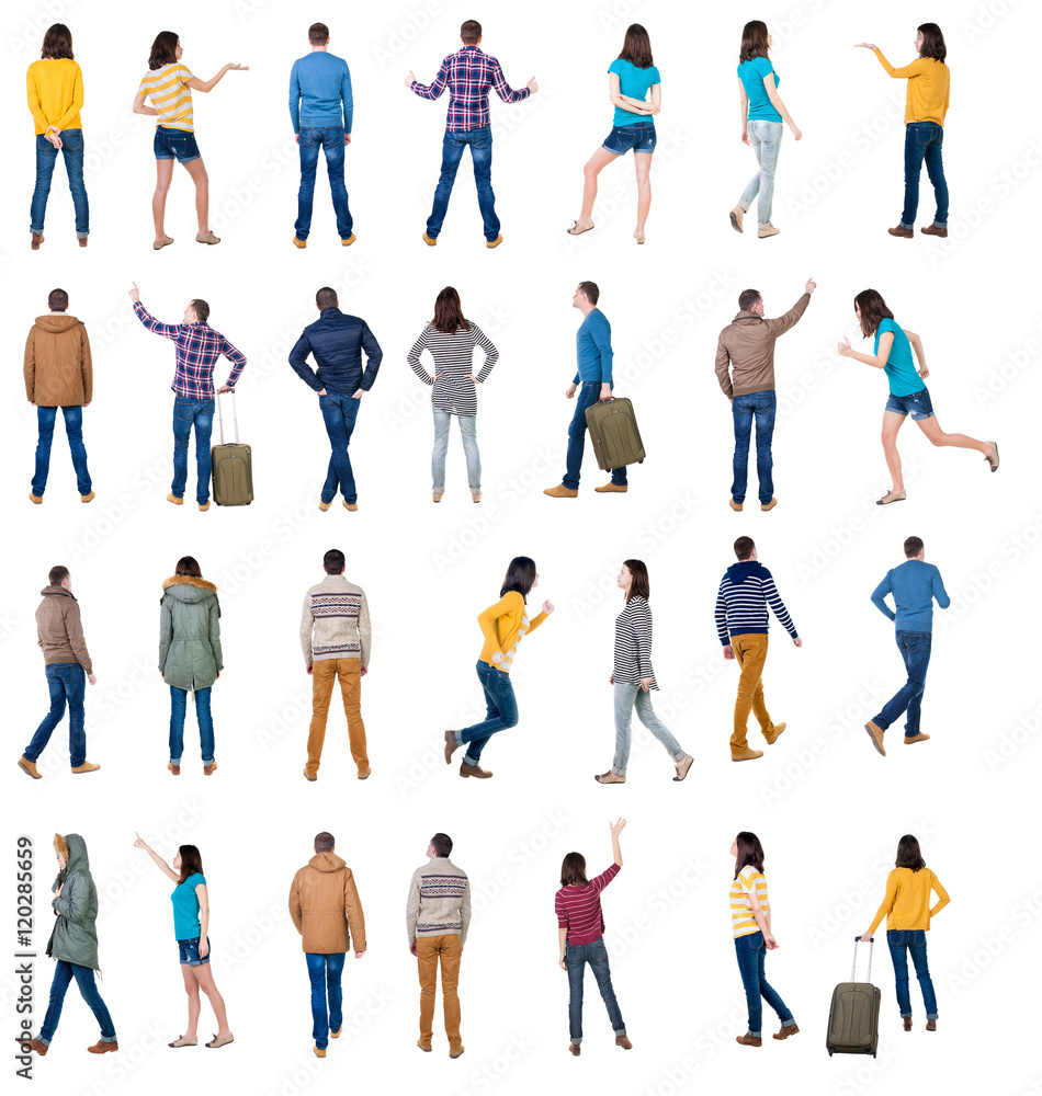 collection " back view of people ". backside view of person. Rear view ...