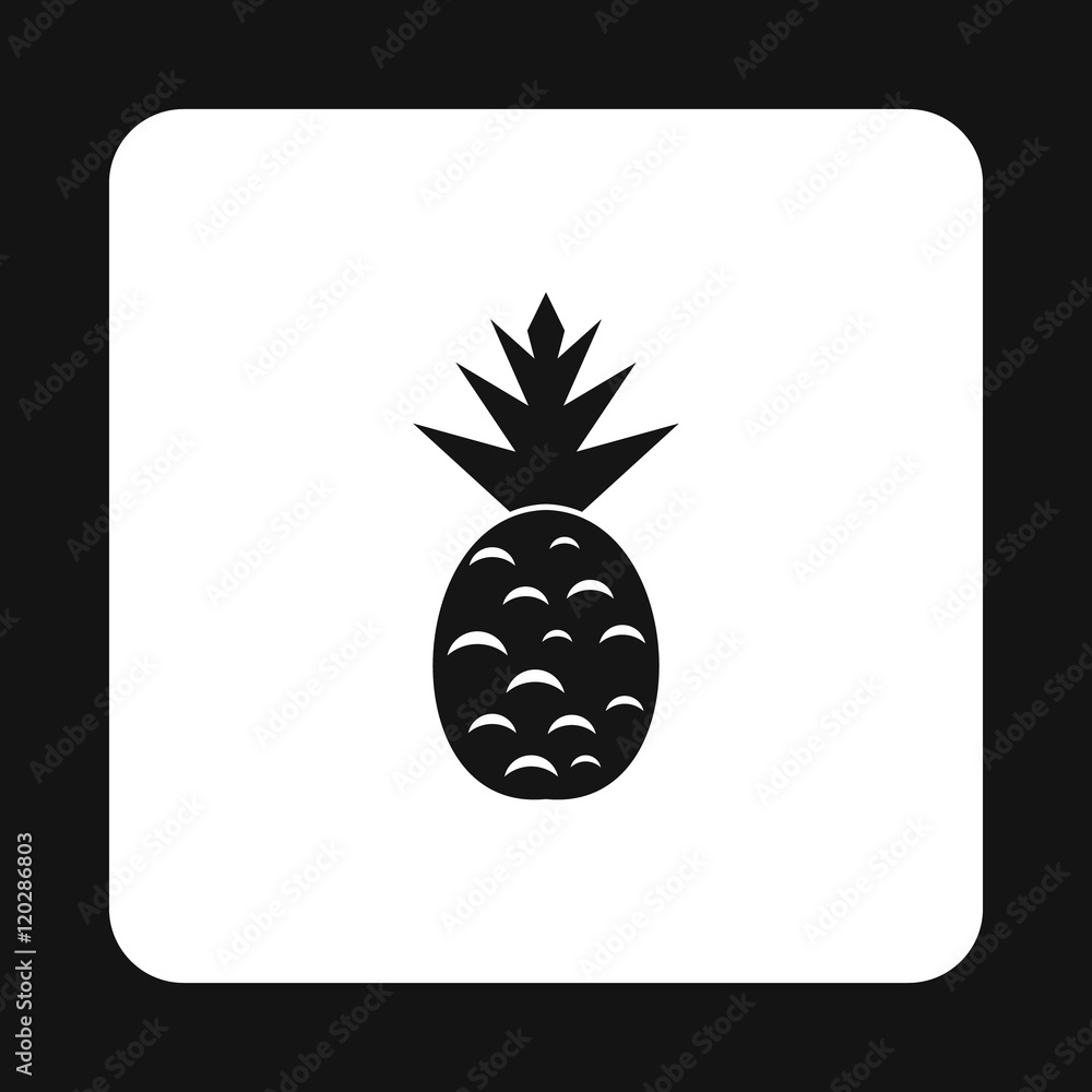 Pineapple icon in simple style isolated on white background. Fruit ...