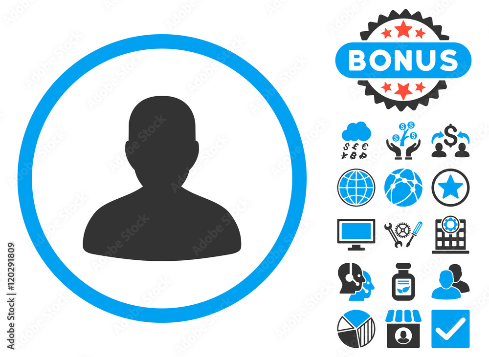 Avatar icon with bonus. Vector illustration style is flat iconic ...