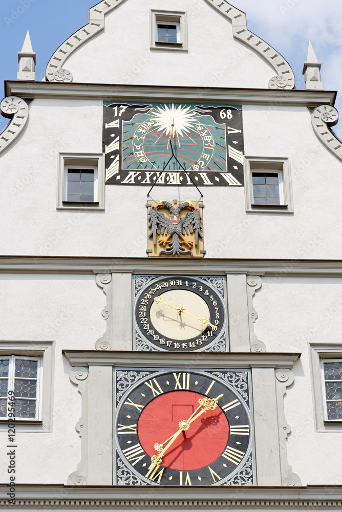 Rothenburg ob der Tauber, Germany.The astronomical clock on the former ...