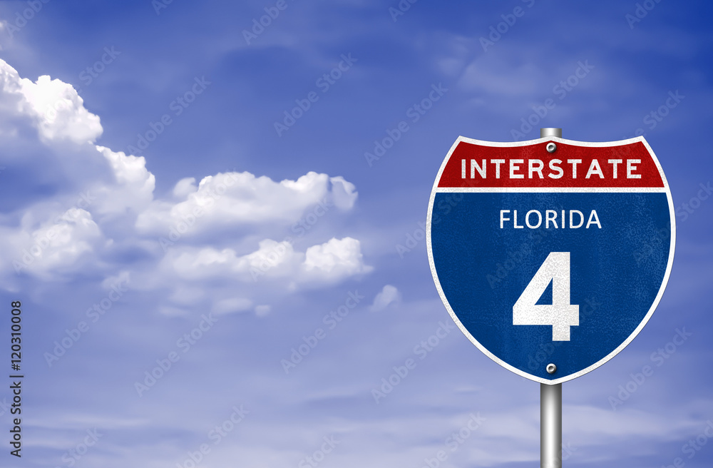 Florida interstate road sign as 3d illustration Stock Illustration ...