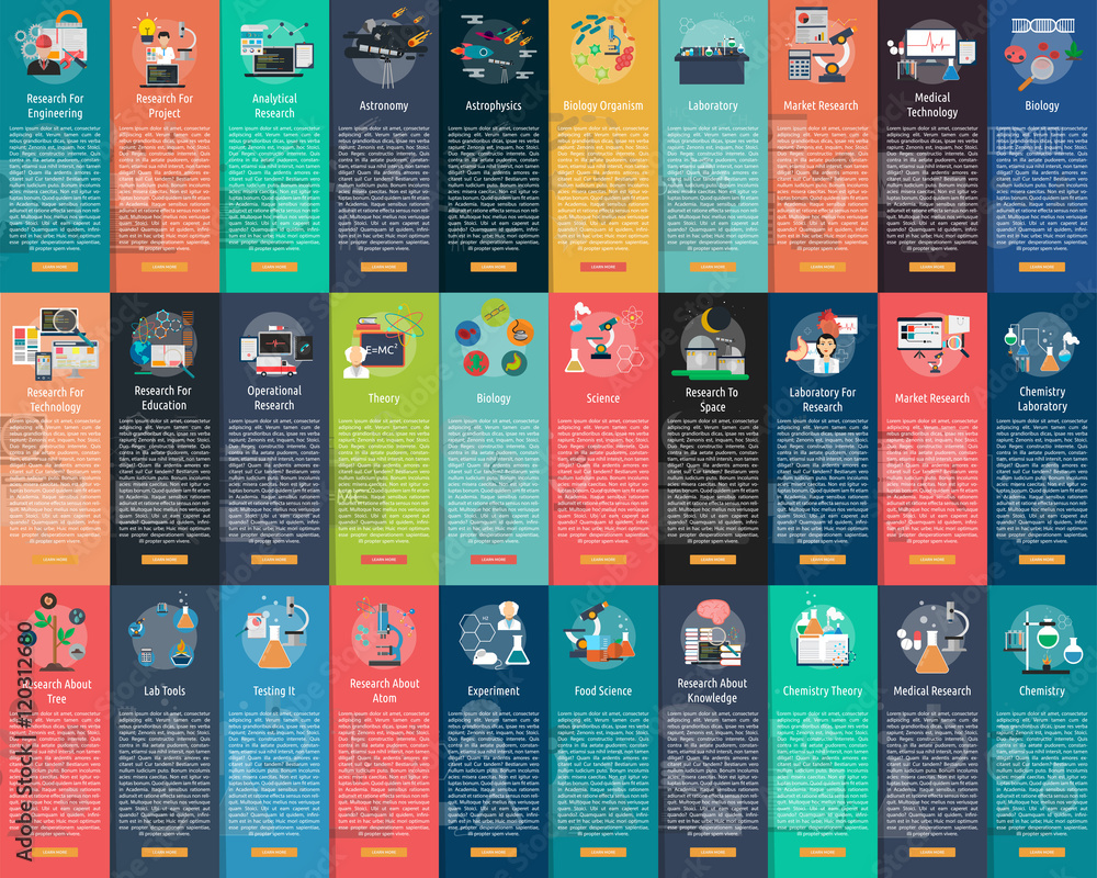 Science and Research Vertical Banner Concept Stock Vector | Adobe Stock