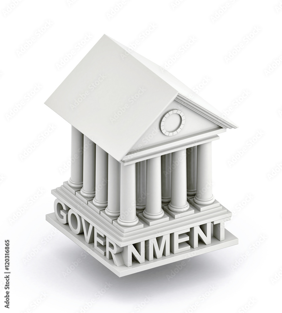 Government Icon. Government 3d building icon. 3d illustration Stock ...