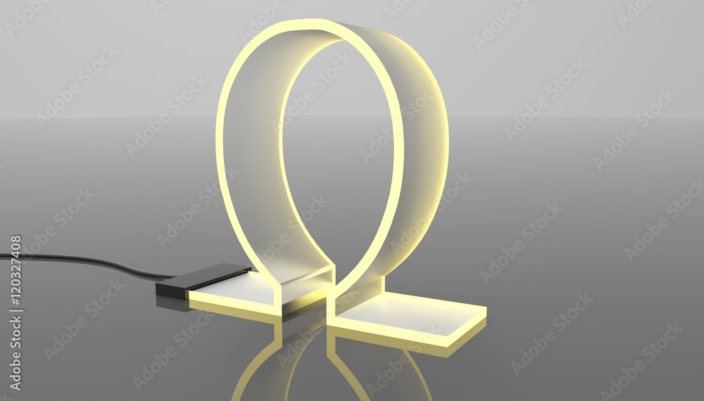 3D illustration of concept lamp made to look like the ohms symbol Stock ...