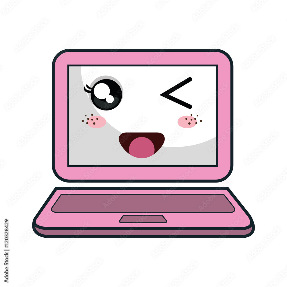 Happy Computer Cartoon