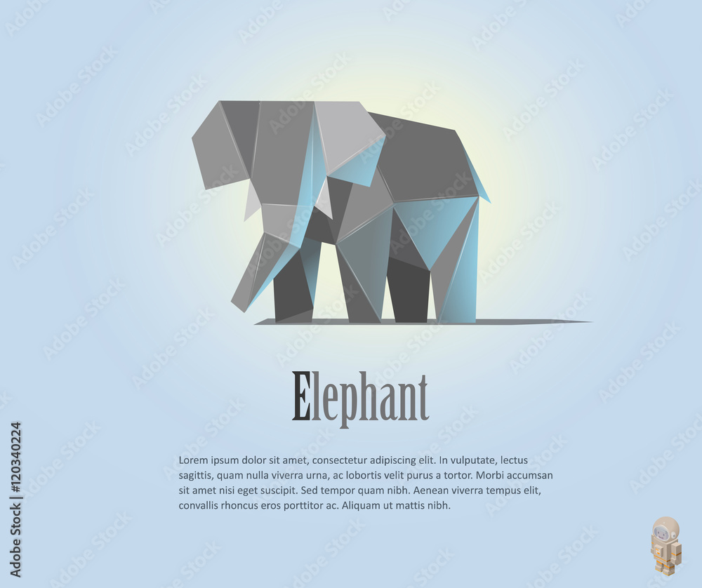 Geometric elephant illustration in polygonal style. low poly. Animal ...