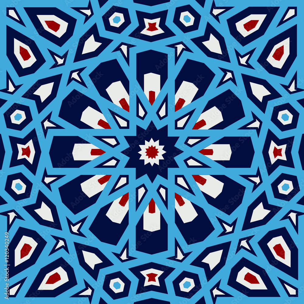 Background with seamless pattern in islamic style Stock Vector | Adobe ...