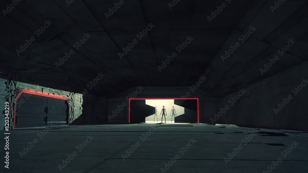 4K Aliens Reveal Space Station Hangar Gates 3D Animation Stock Video ...