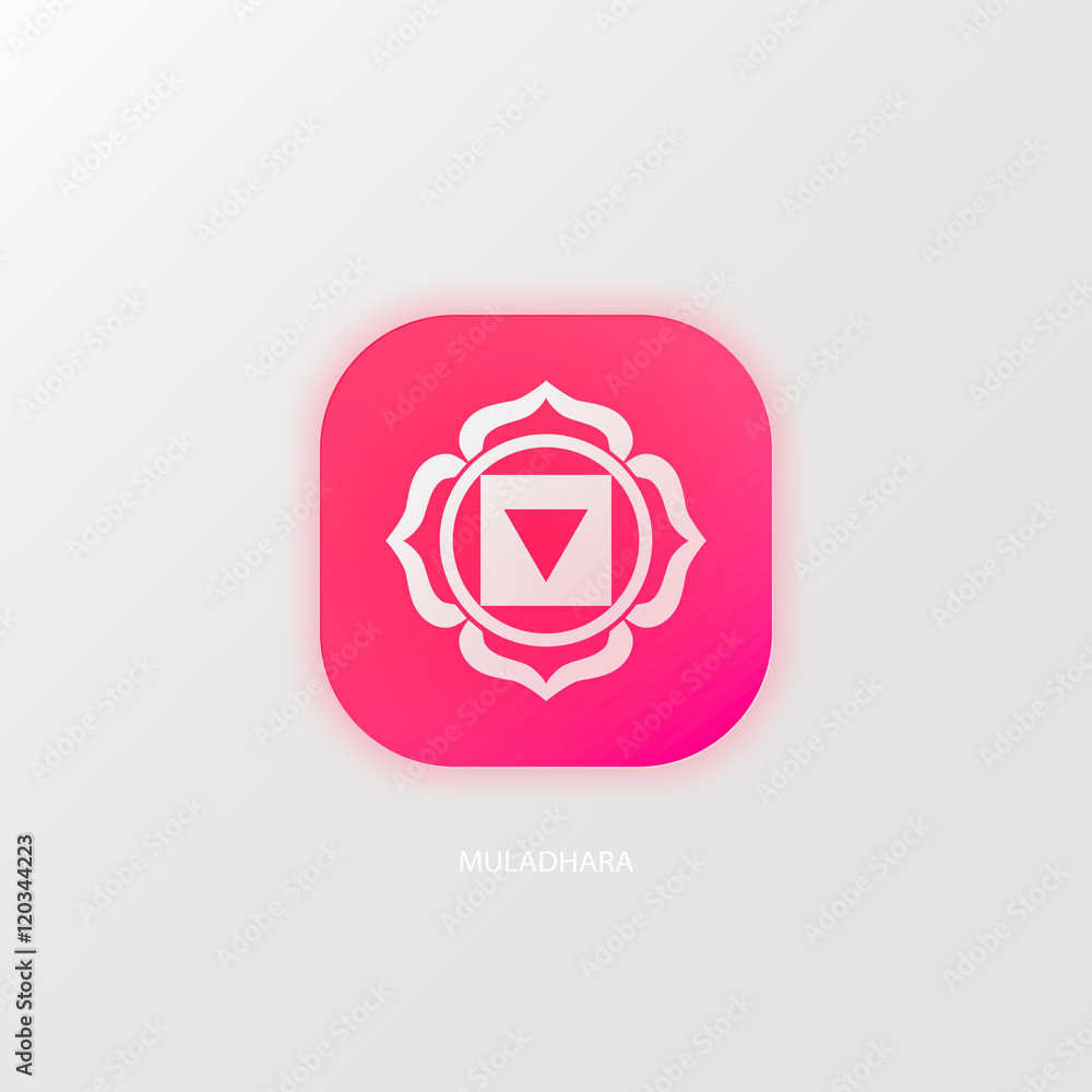Chakra Muladhara or root chakra icon, ayurvedic symbol, concept of ...