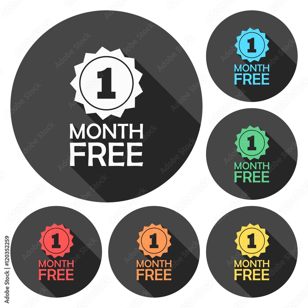 First month free sign icon Stock Vector | Adobe Stock