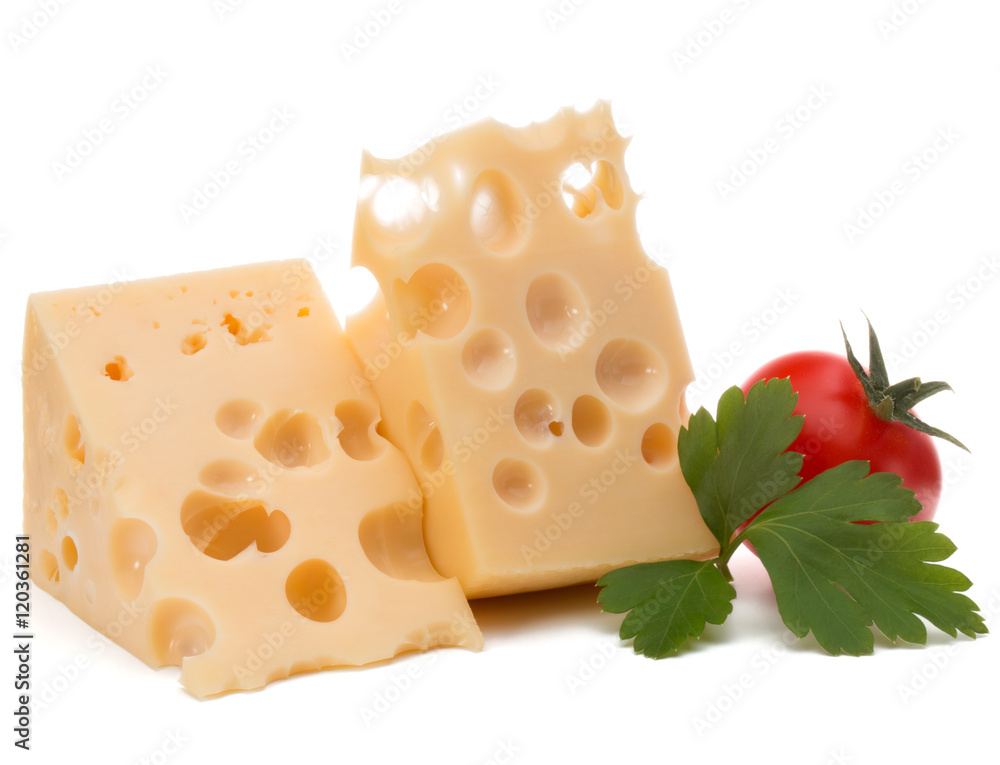 Cheese block isolated on white background cutout Stock Photo | Adobe Stock
