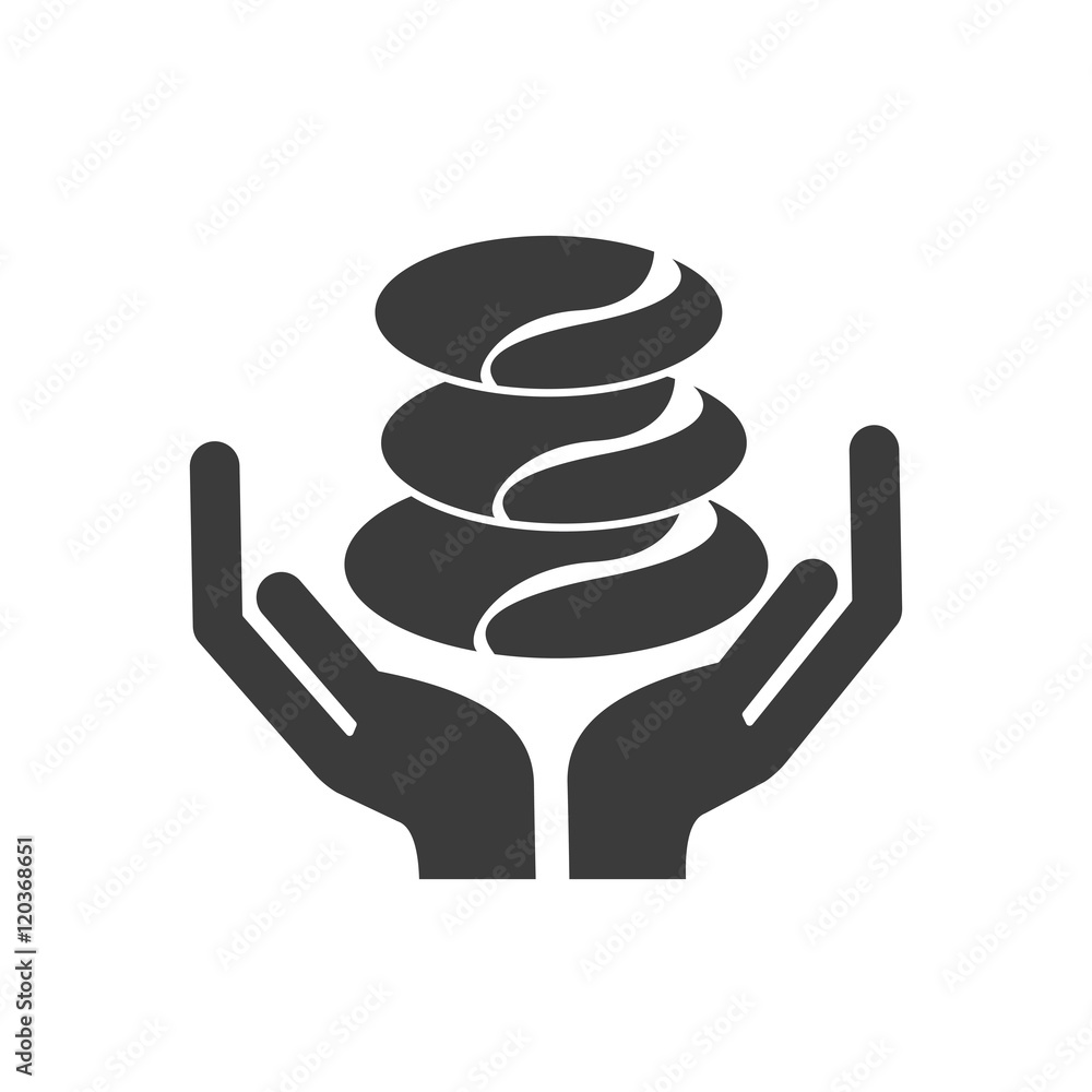 hand human with spa icon vector illustration design Stock Vector ...