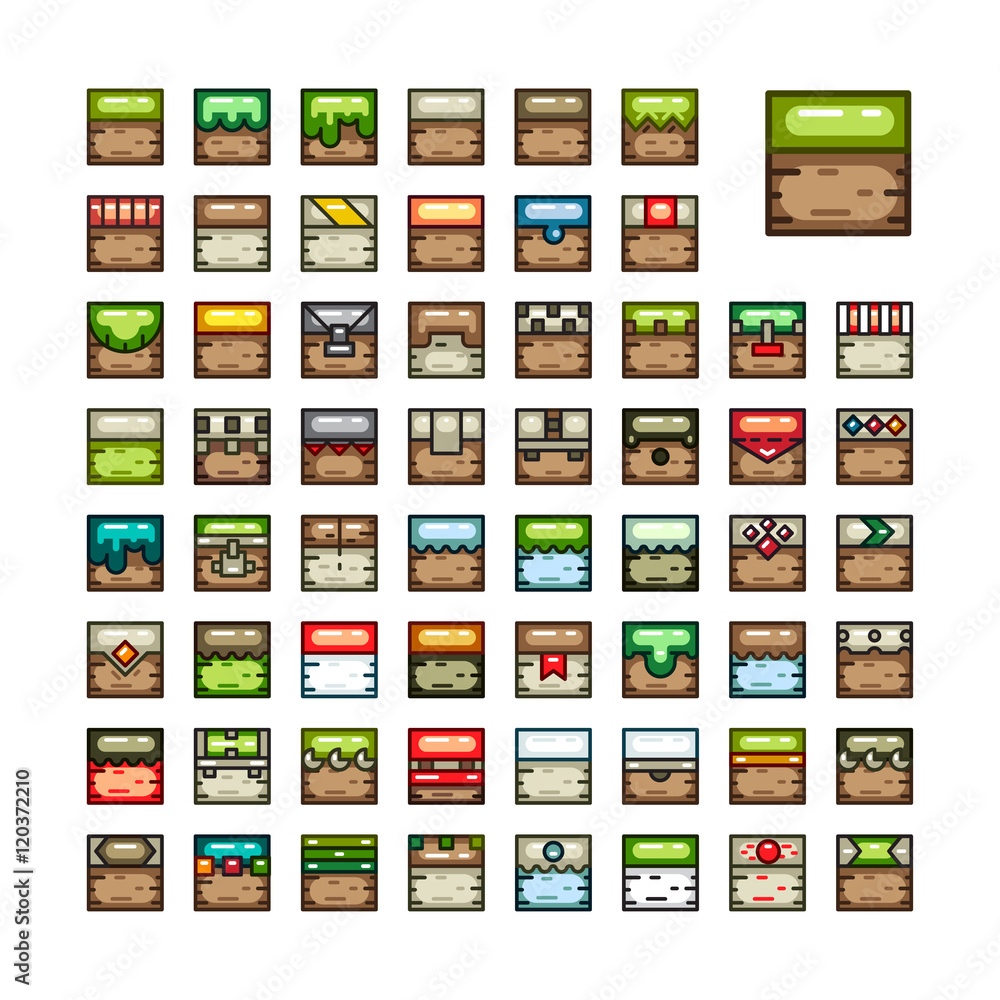 2D tilesets for video game Stock Vector | Adobe Stock