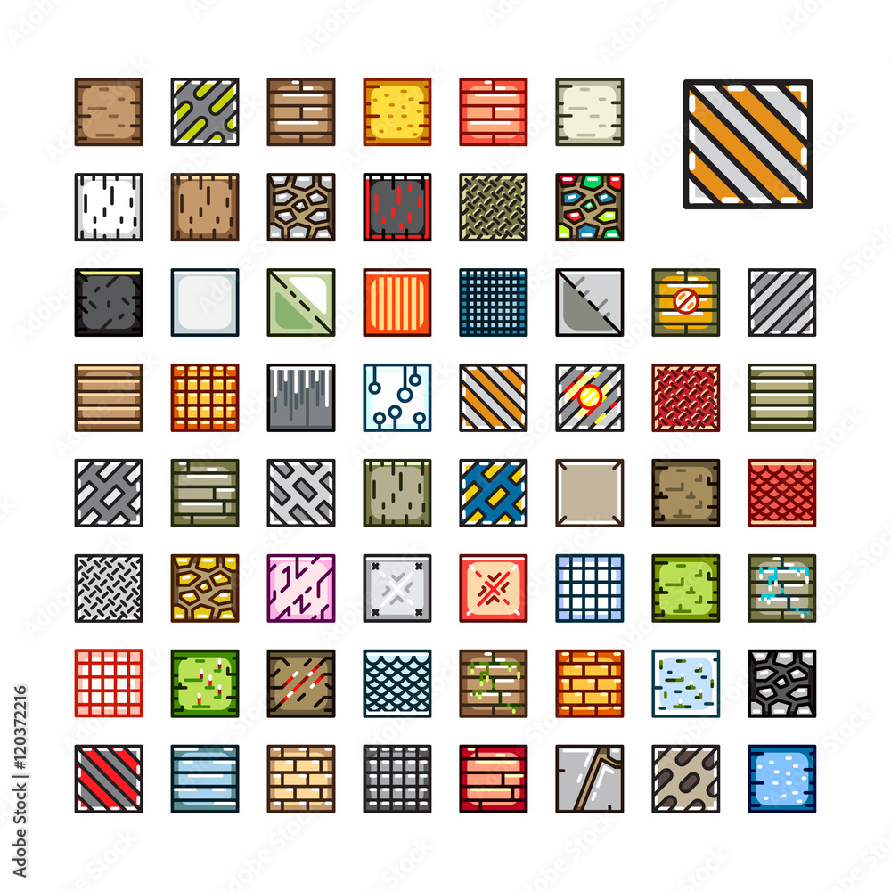Set of tilesets for video game Stock Vector | Adobe Stock