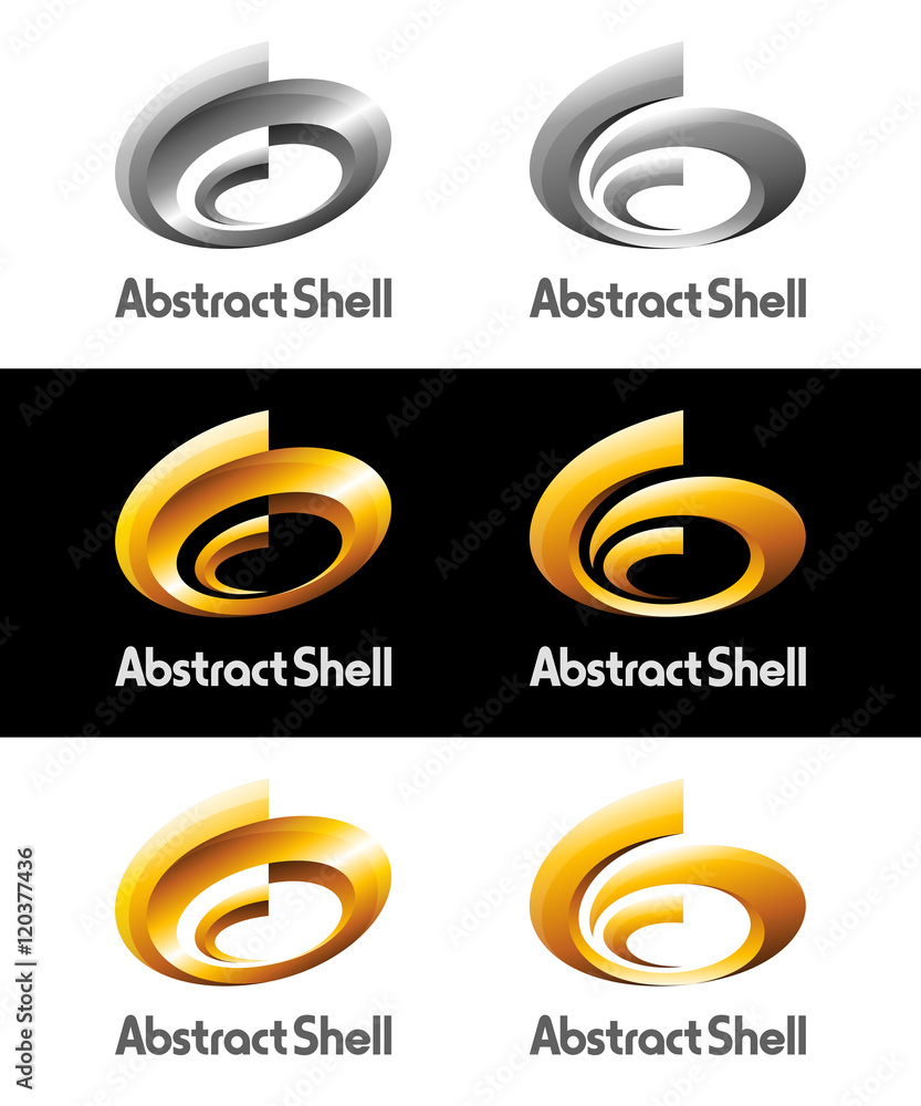 Abstract Spriral Shell Vector Logos and Icons Stock Vector | Adobe Stock