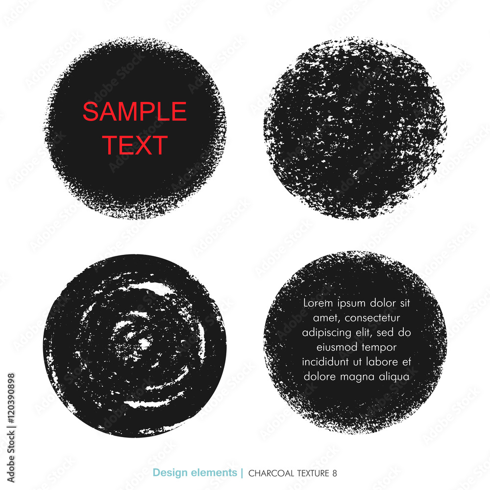 Hand drawn black charcoal texture. Vector charcoal design element. Coal ...