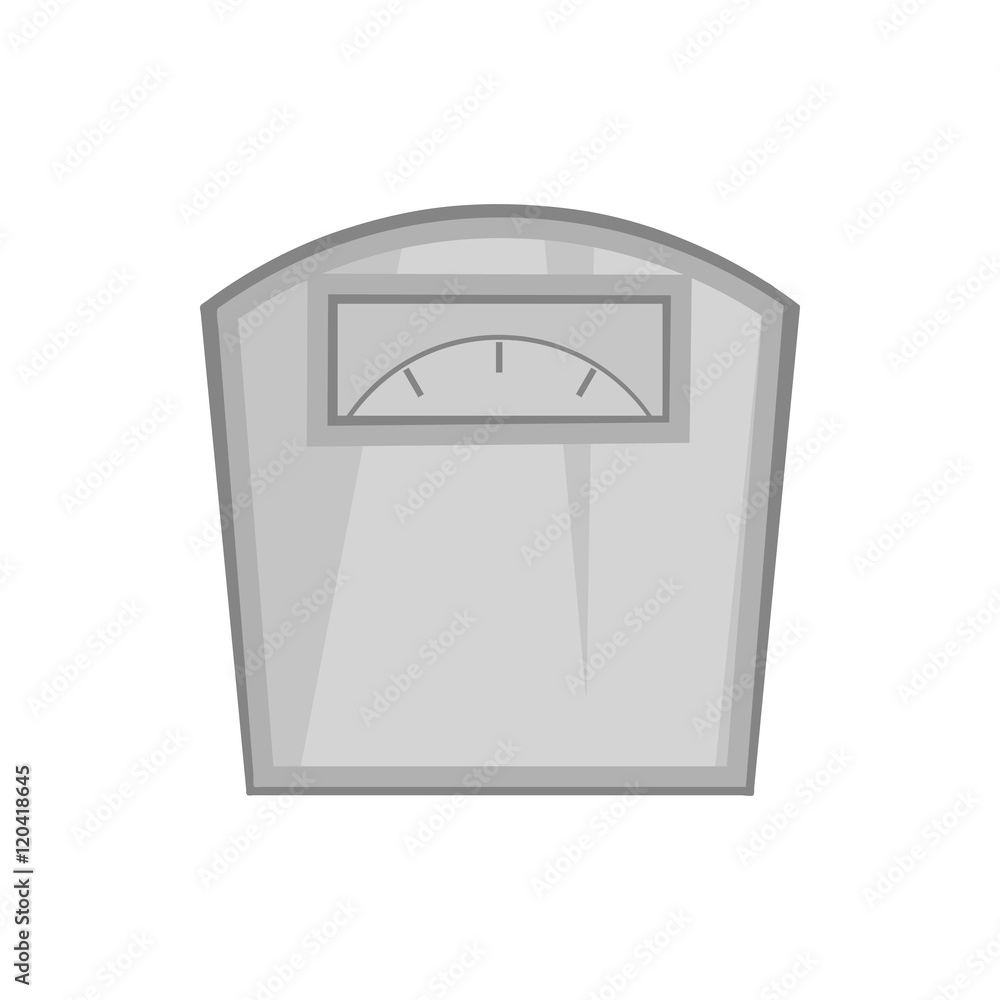 Mechanical scales icon in black monochrome style isolated on white ...