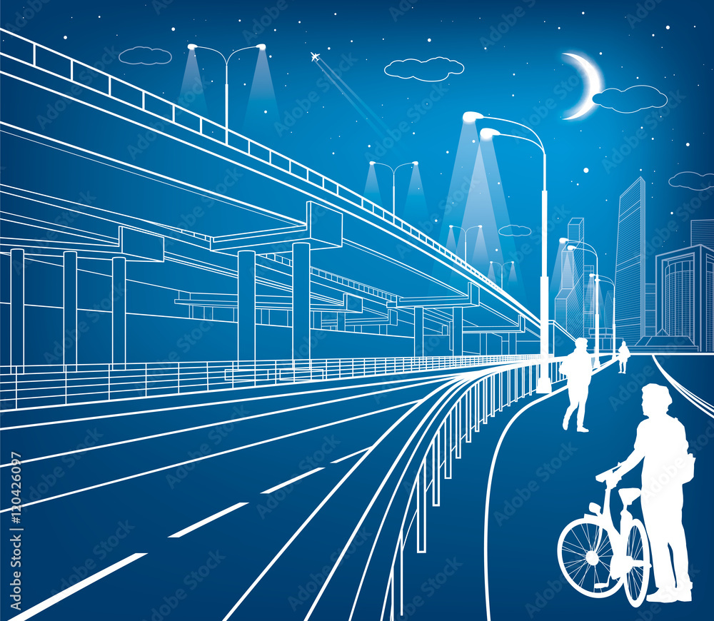 Automotive flyover, architectural and infrastructure composition ...