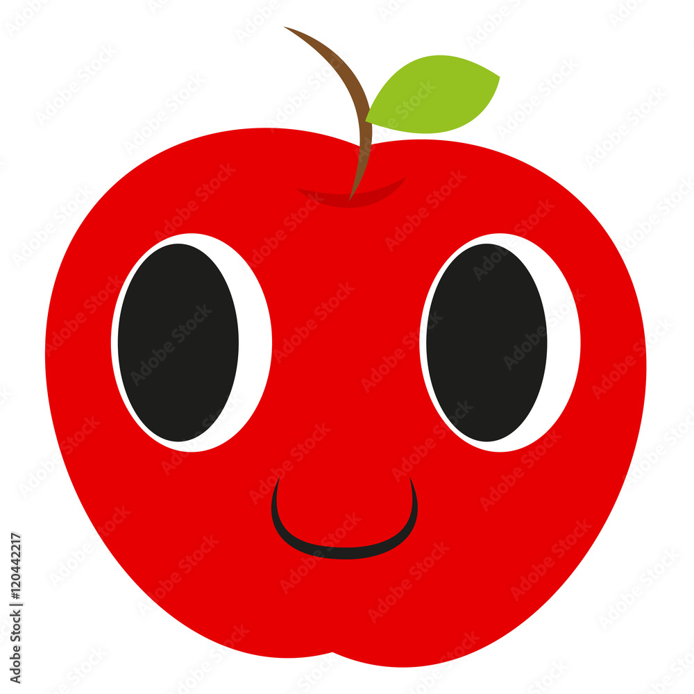 cute, happy apple, icon, vector, logo, isolated, eps Stock Vector ...