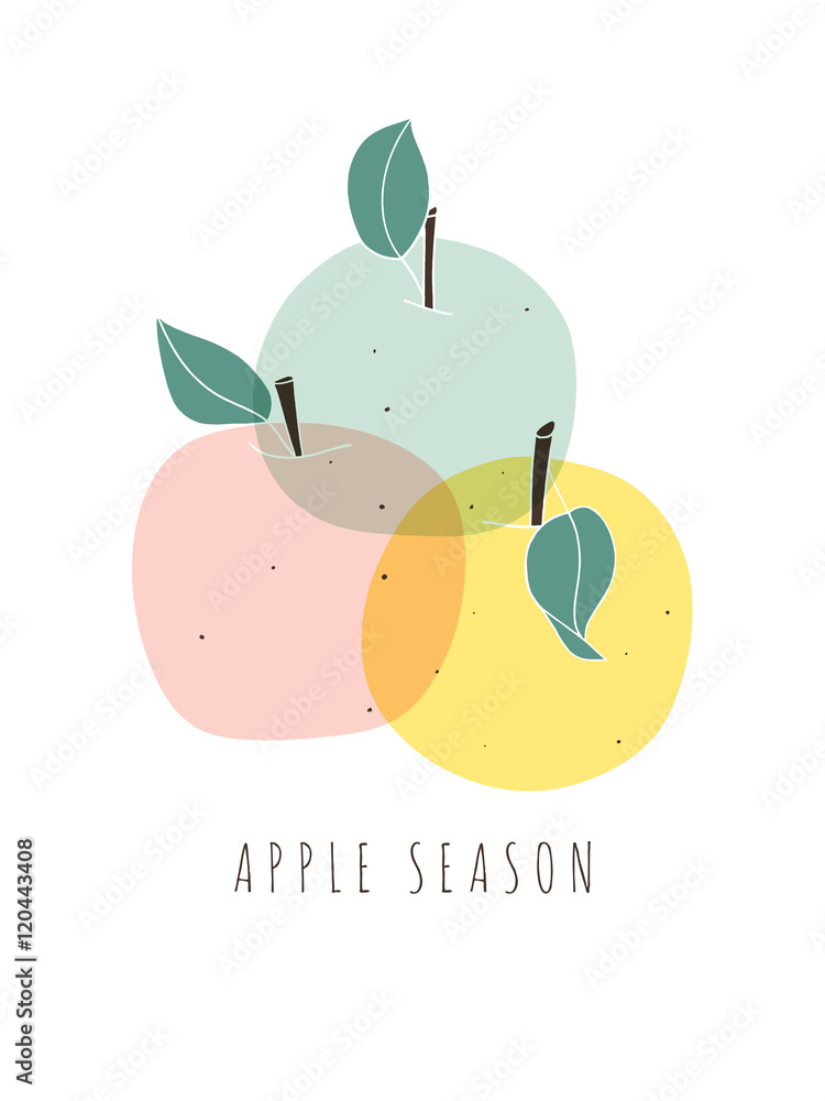 Cute apple vector illustration Stock Vector | Adobe Stock