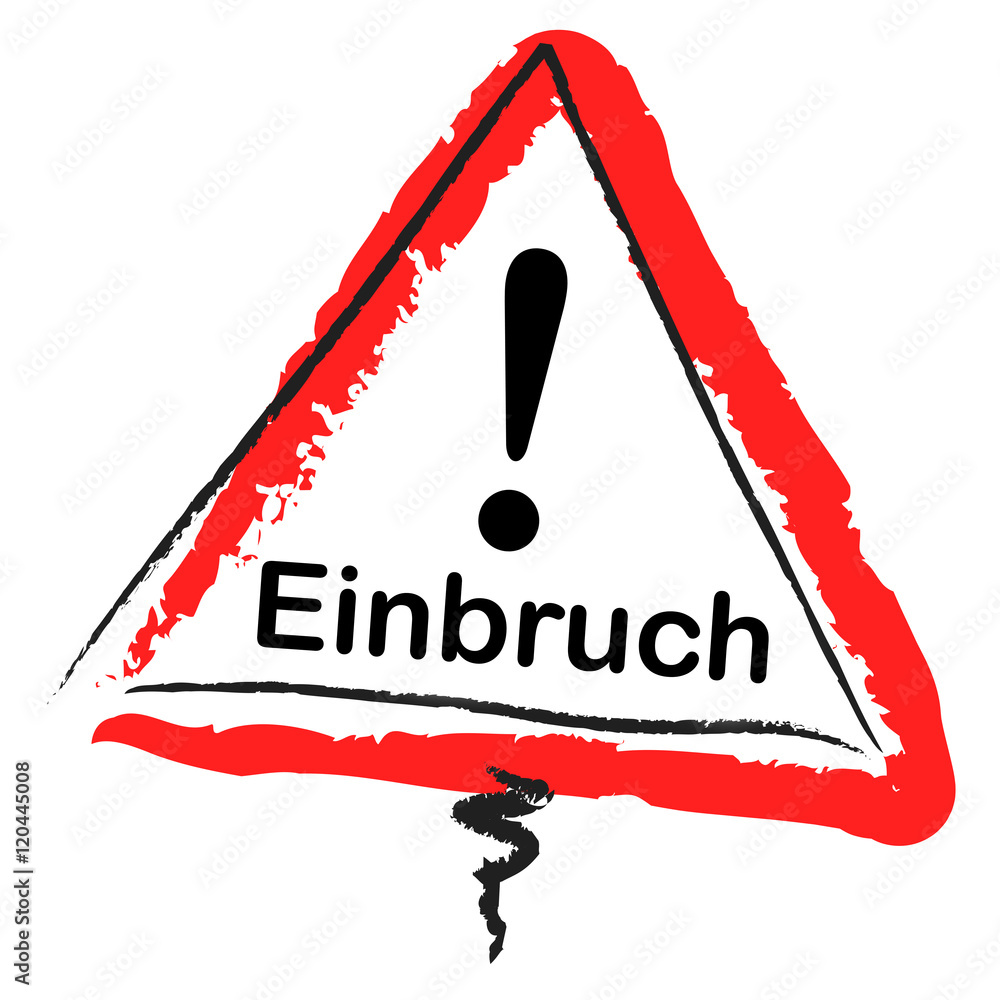 Einbruch - Warnschild Stock Illustration | Adobe Stock