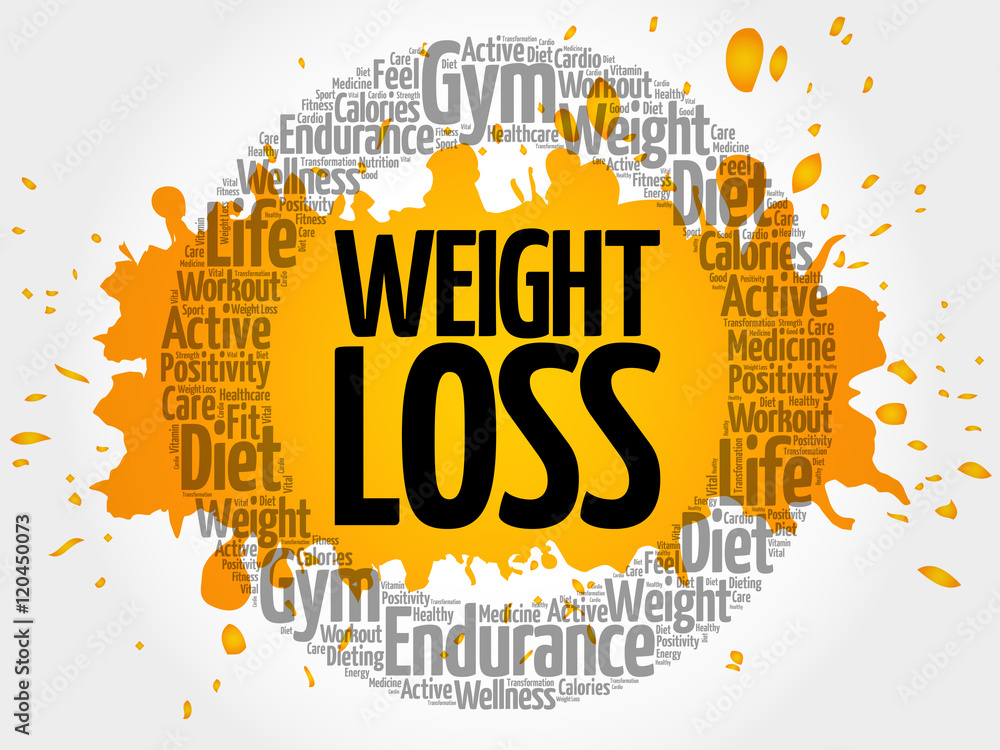 Weight Loss word cloud collage, health concept background Stock Vector ...