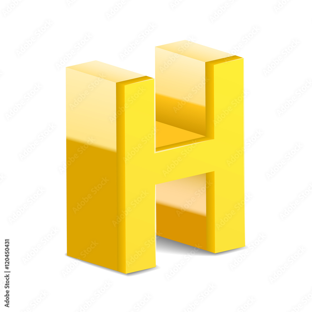 3d yellow letter H Stock Vector | Adobe Stock