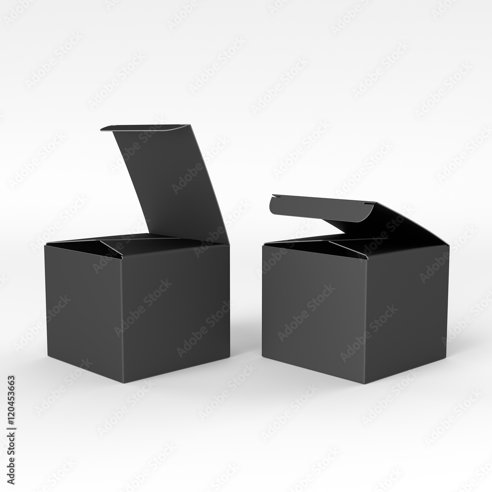 open and closed blank box product template Stock Illustration | Adobe Stock