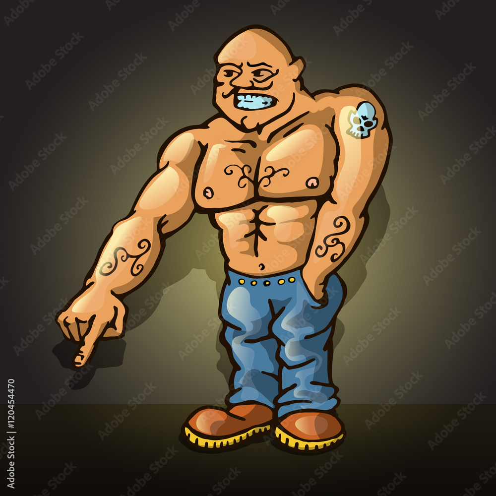 sportsmen, cartoon body builder. vector illustration Stock Vector ...