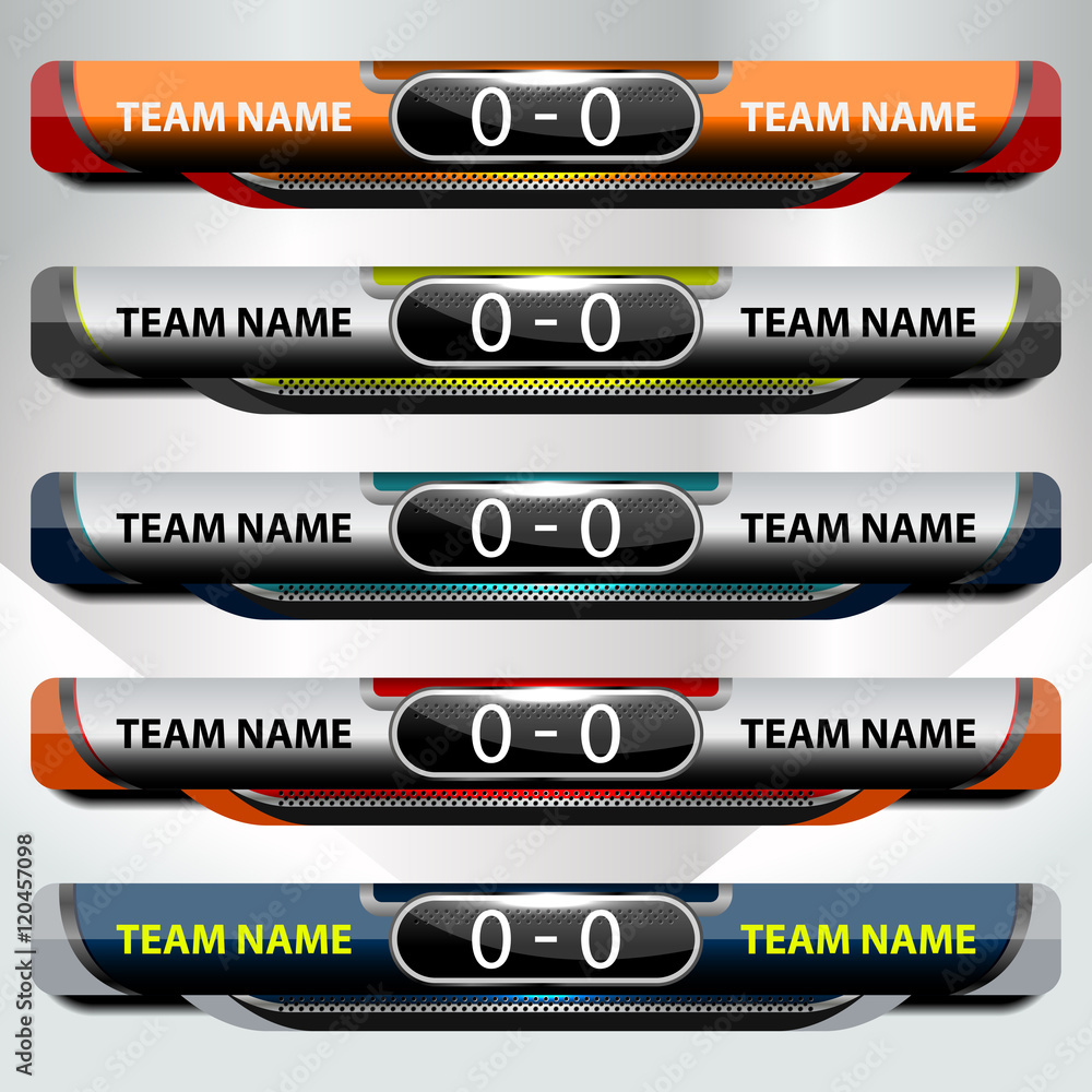 scoreboard icons sport for football and soccer, vector illustration ...