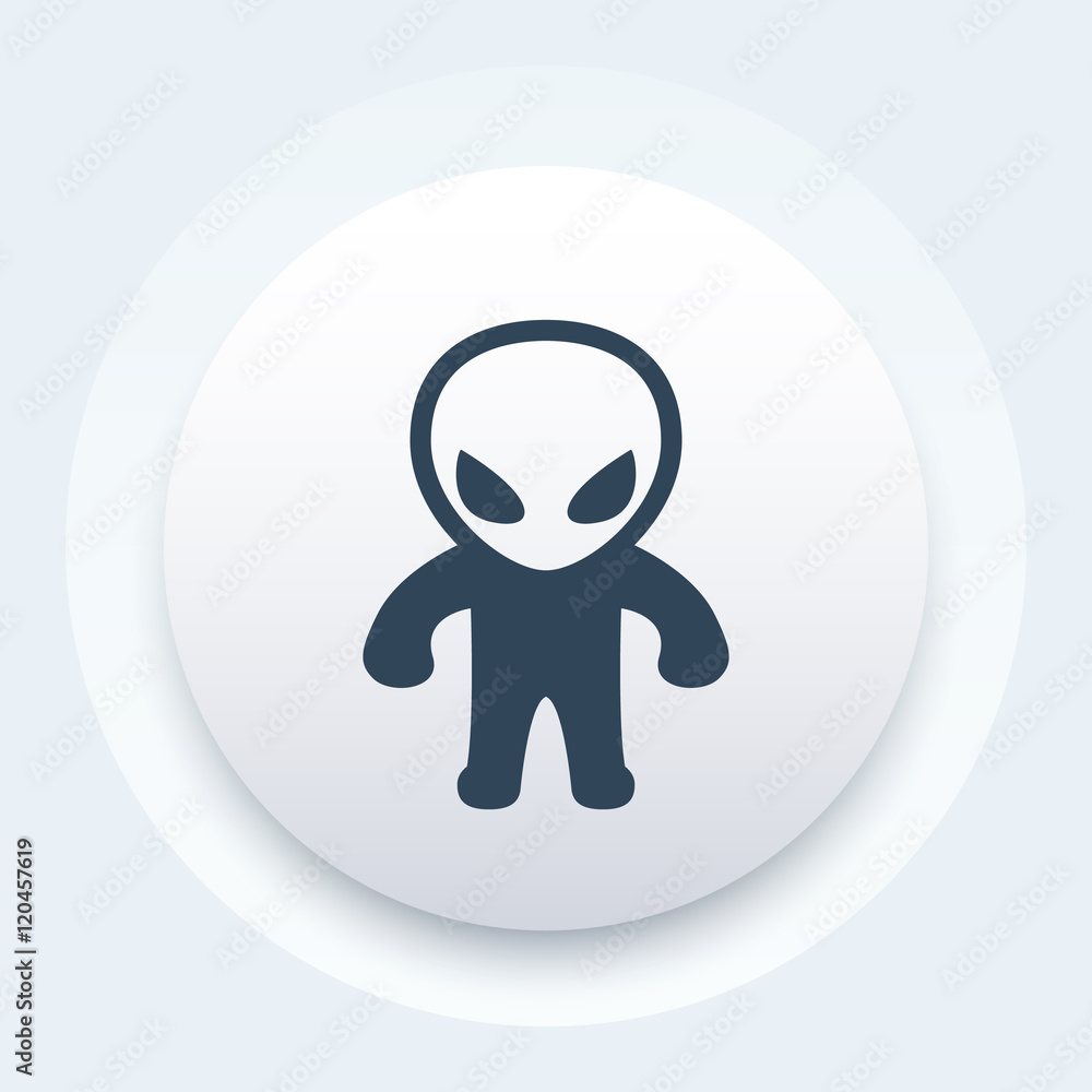 extraterrestrial icon, alien pictogram, vector illustration Stock ...