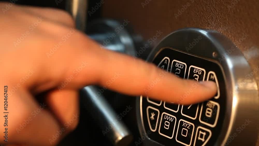 man opens the safe with a coded lock close up Stock Video | Adobe Stock