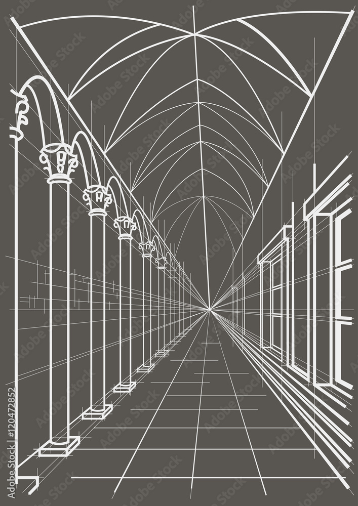 Arcade Architecture Drawing