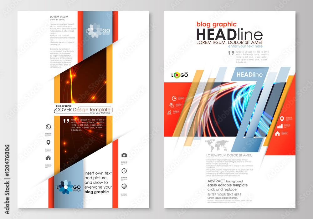 Blog graphic business templates. Page website template, easy editable ...
