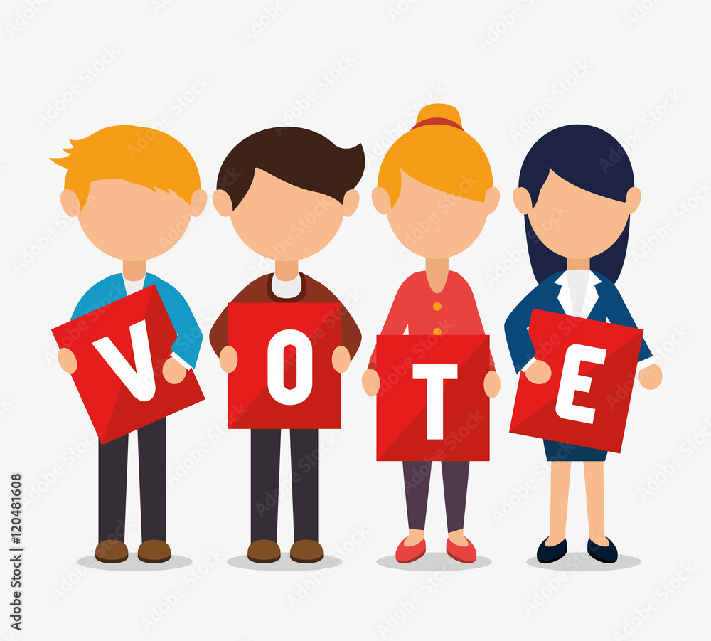 cartoon elections vote design vector illustration eps 10 Stock Vector ...