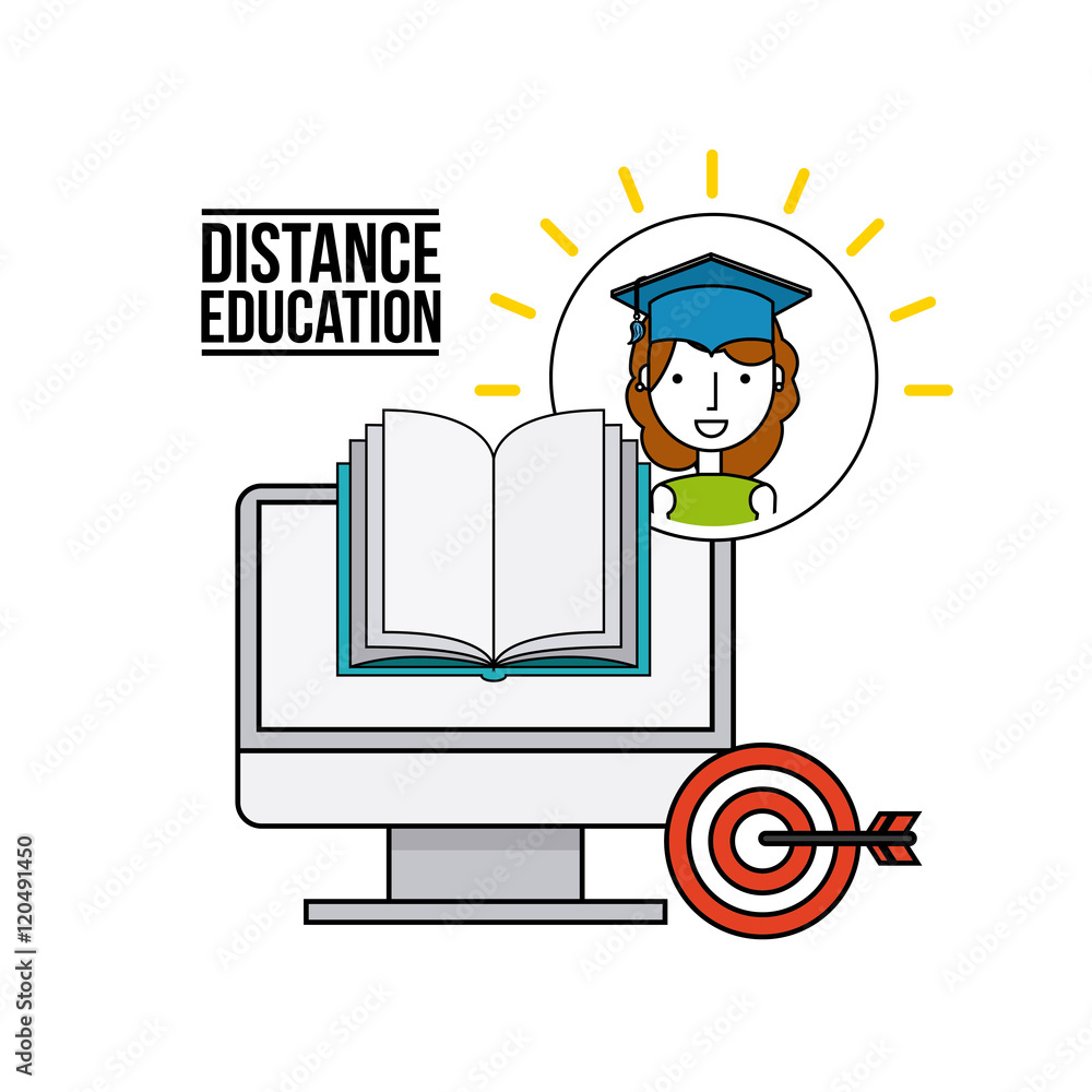distance education flat icons vector illustration design Stock Vector ...
