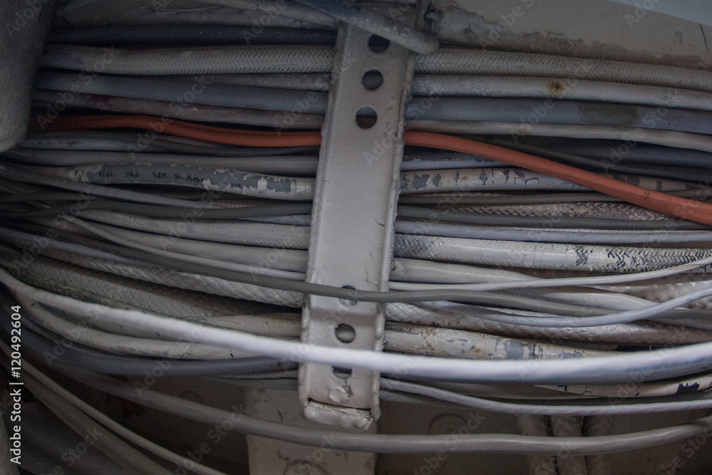 mouse chewed wires cable lines Stock Photo | Adobe Stock