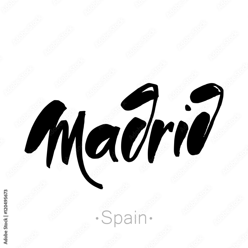 madrid_lettering_template Stock Vector | Adobe Stock