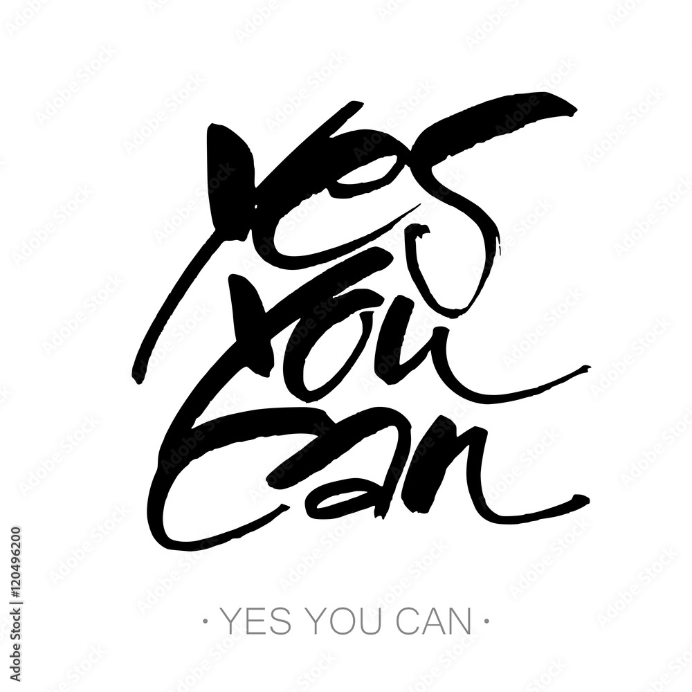 yes_you_can_lettering_template Stock Vector | Adobe Stock