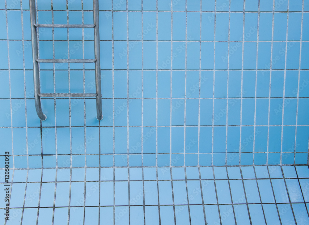 Empty swimming pool with metal ladder Stock Photo | Adobe Stock