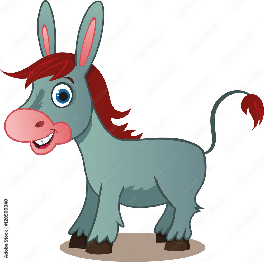 Cartoon Donkey Stock Vector | Adobe Stock