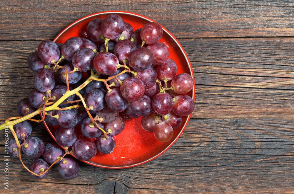 Grapes in plate Stock Photo | Adobe Stock