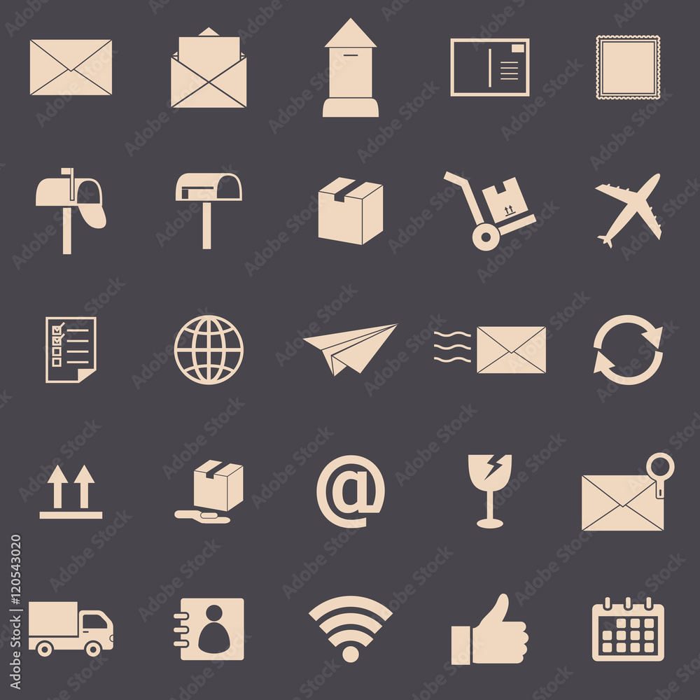 Post color icons on grey background Stock-Vektorgrafik | Adobe Stock