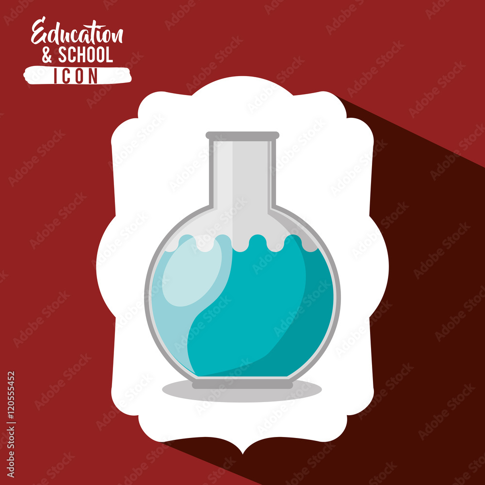 Flask inside frame icon. School education learning and study theme ...