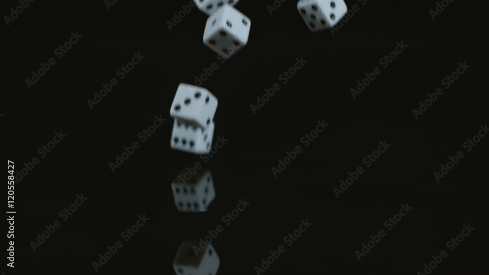 Dice dropping and bouncing in slow motion; shot on Phantom Flex 4K at ...