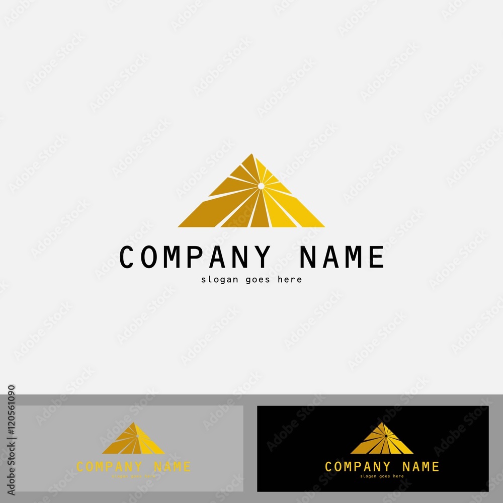 Gold Pyramid, Triangle abstract icon, symbol, logo, Vector. Stock ...